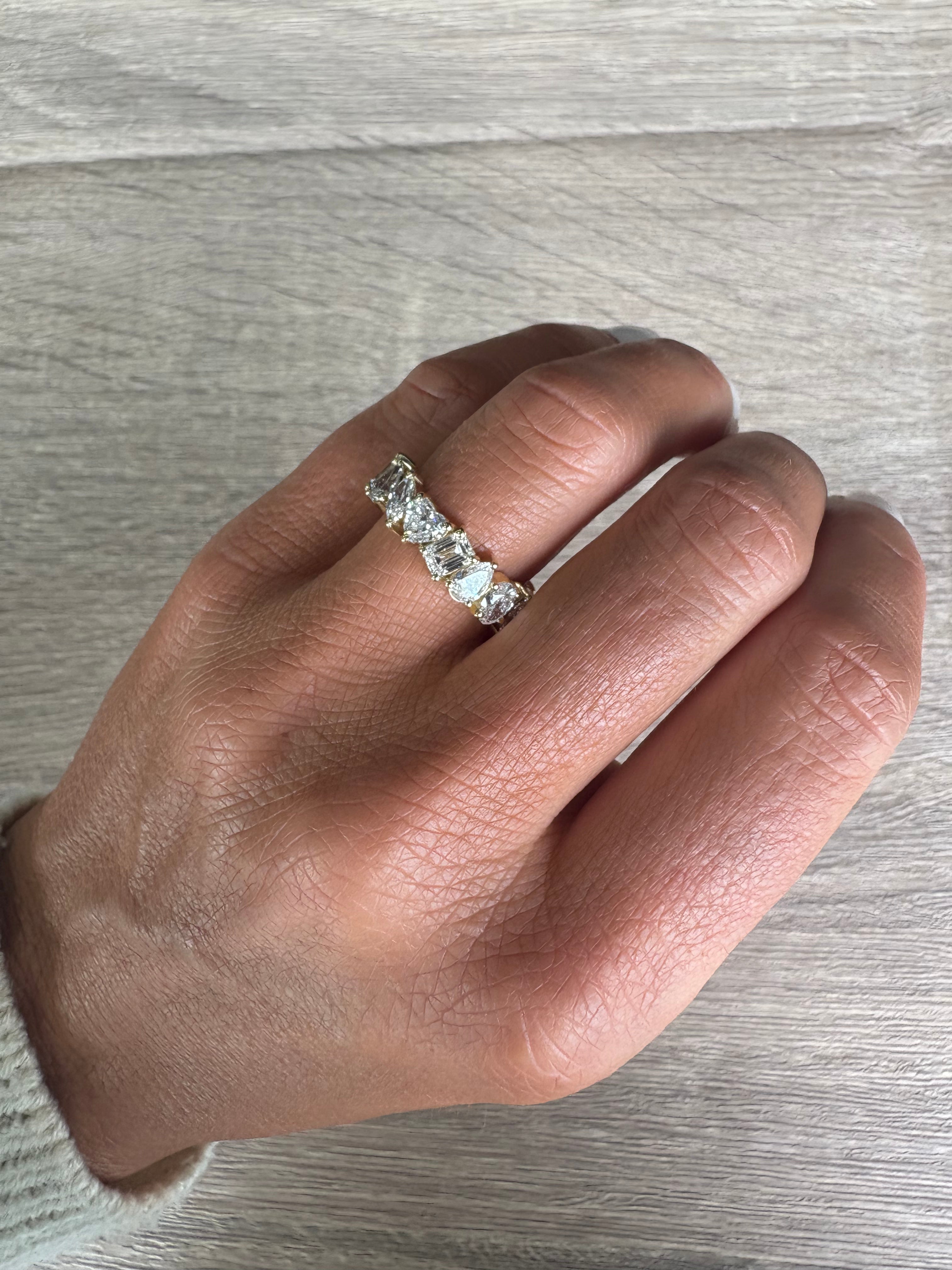 3.84 cttw Multi Shape Yellow Gold Eternity Band – The Diamond Lab